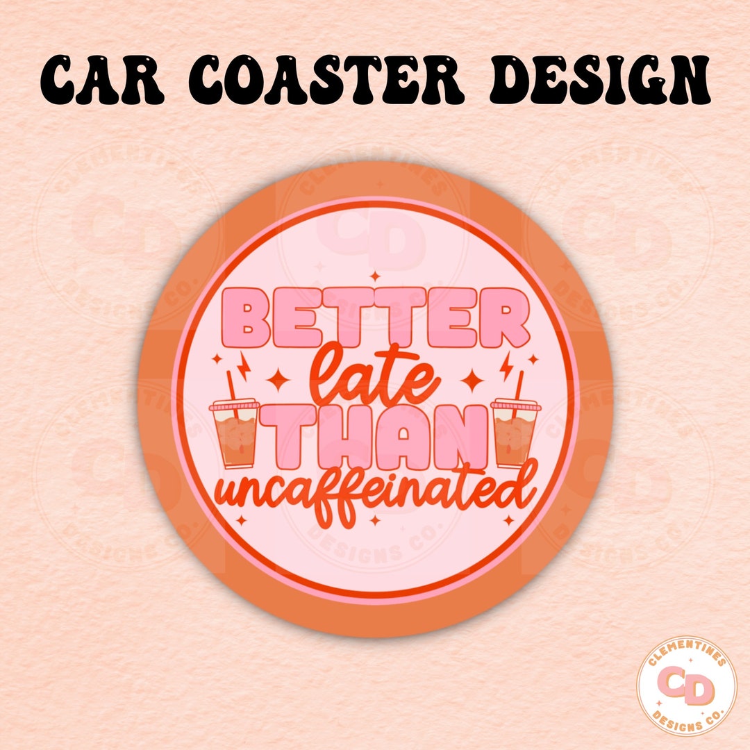 Iced Coffee Car Coaster PNG Design,sublimation Design,car Coaster ...