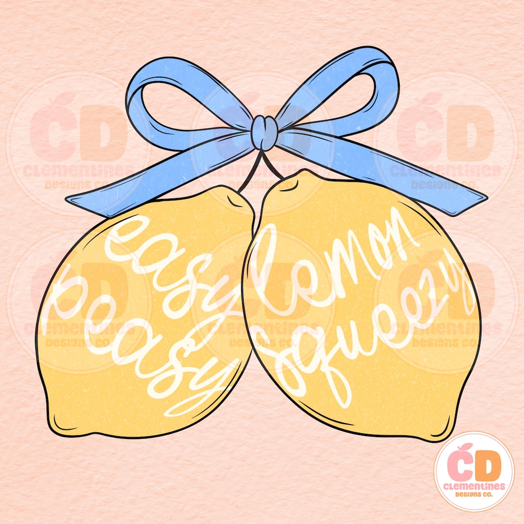 Easy Peasy Lemon Squeezy PNG: Retro Summer Shirt Design (digital ...