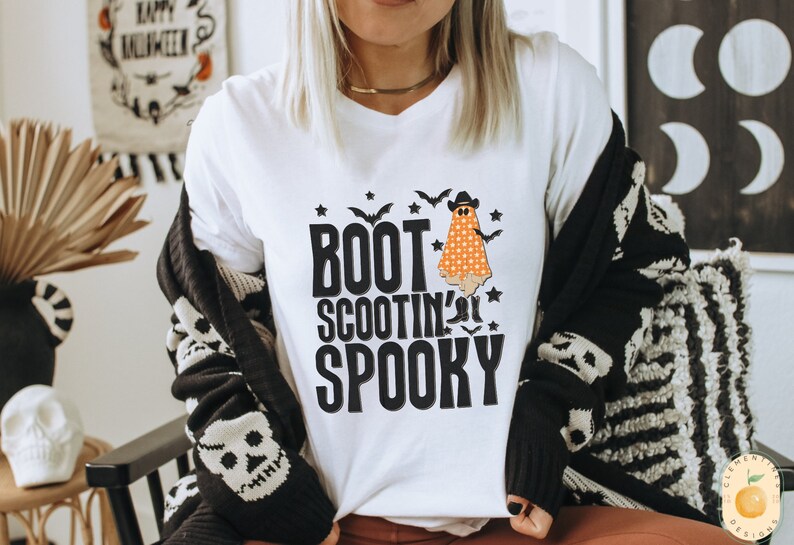 Boot Scootin Spooky Png-western Halloween Pngwestern Ghost - Etsy