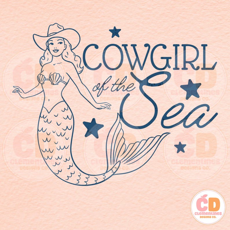 Cowgirl Mermaid PNG, Western Summer Design (digital Download) - Etsy