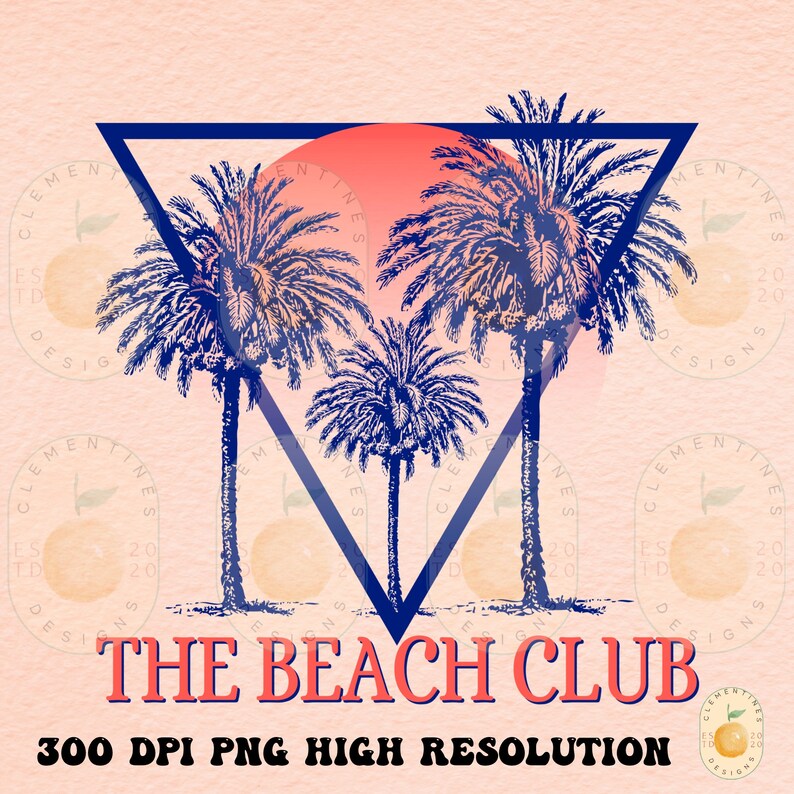 The Beach Club Png-sublimation Download-tshirt Designretro - Etsy