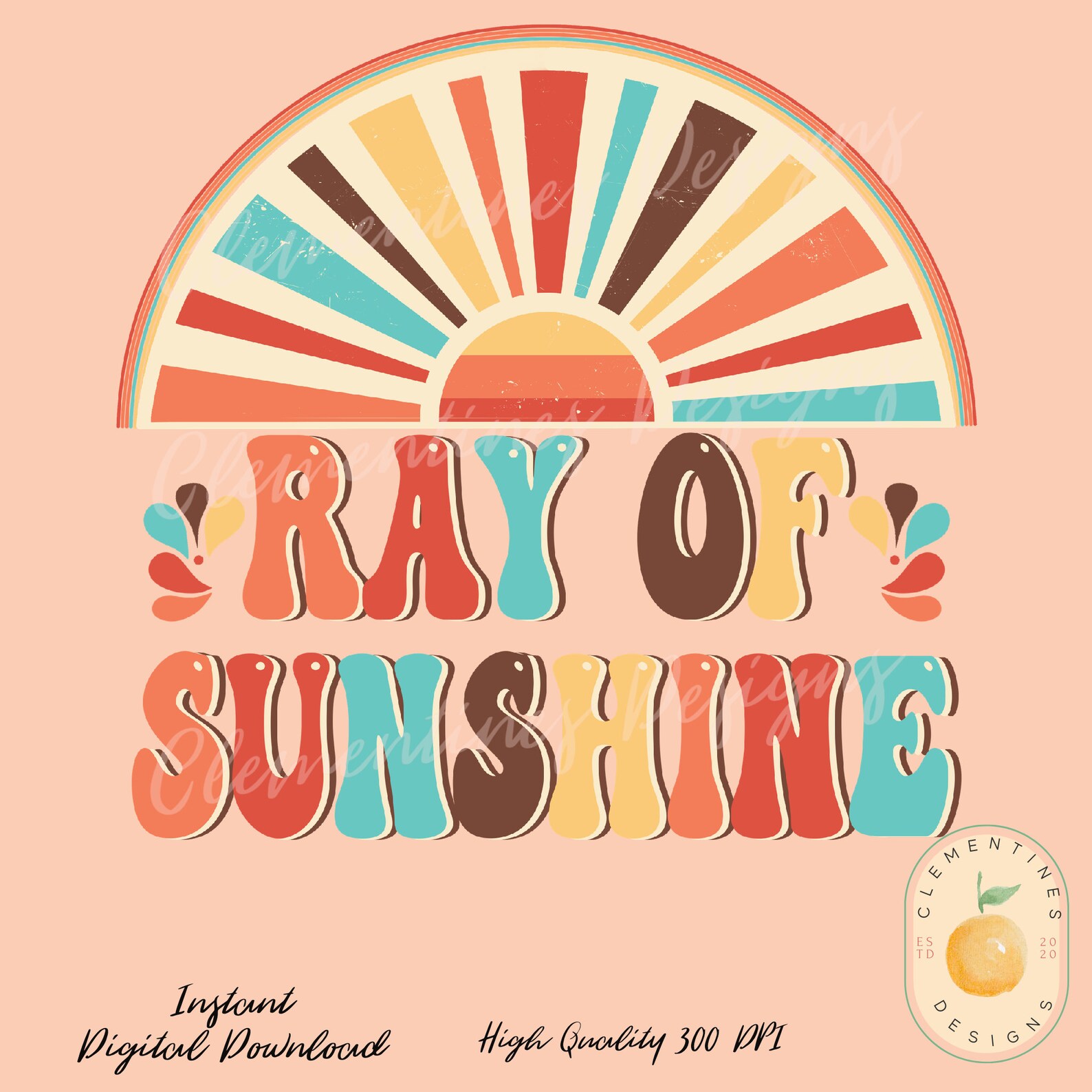 Ray of Sunshine Png-sublimation Download-tshirt Designs Retro - Etsy