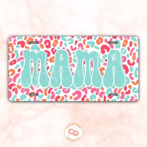 Mama License Plate Design: Leopard Print Sublimation (digital Download ...