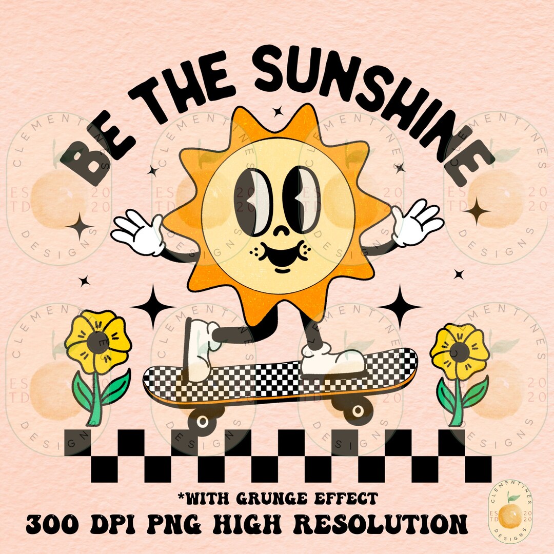 Retro Sunshine Png-sublimation Designs Downloads,retro Design, Retro ...