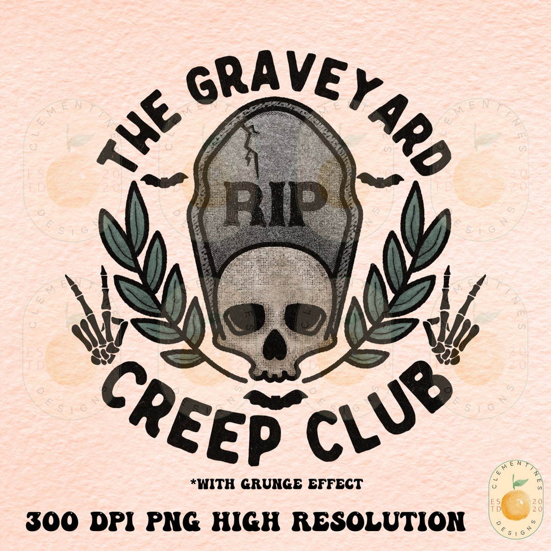 The Graveyard Creep Club PNG- Sublimation Design,retro Halloween Png ...