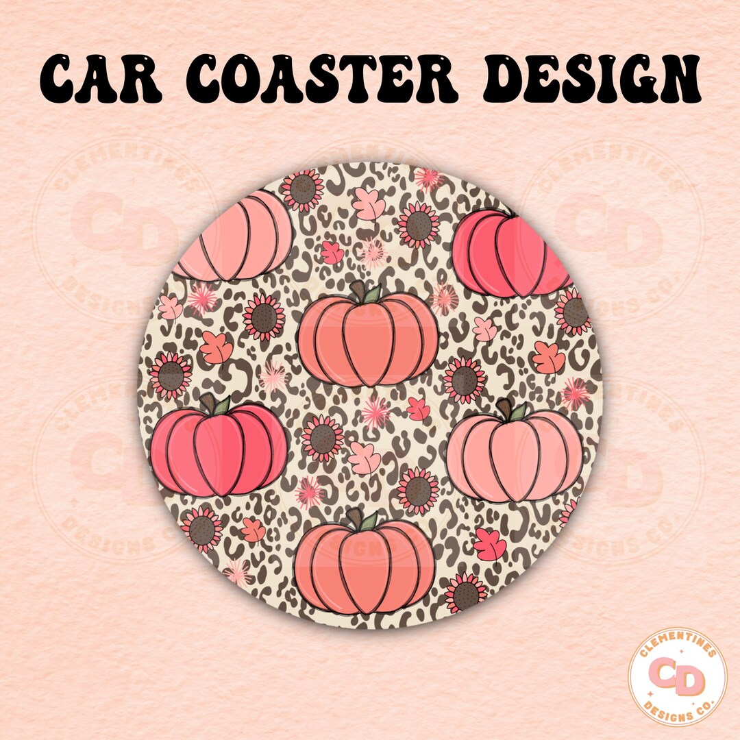 Fall Pumpkin Car Coaster PNG Design,sublimation Design,car Coaster ...