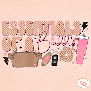 Baddie Essentials PNG: Retro Sublimation Design (digital Download) - Etsy