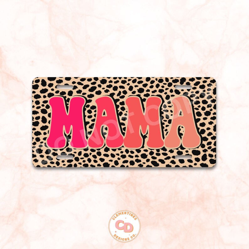 Mama Leopard License Plate Template: Sublimation Design (PNG) - Etsy