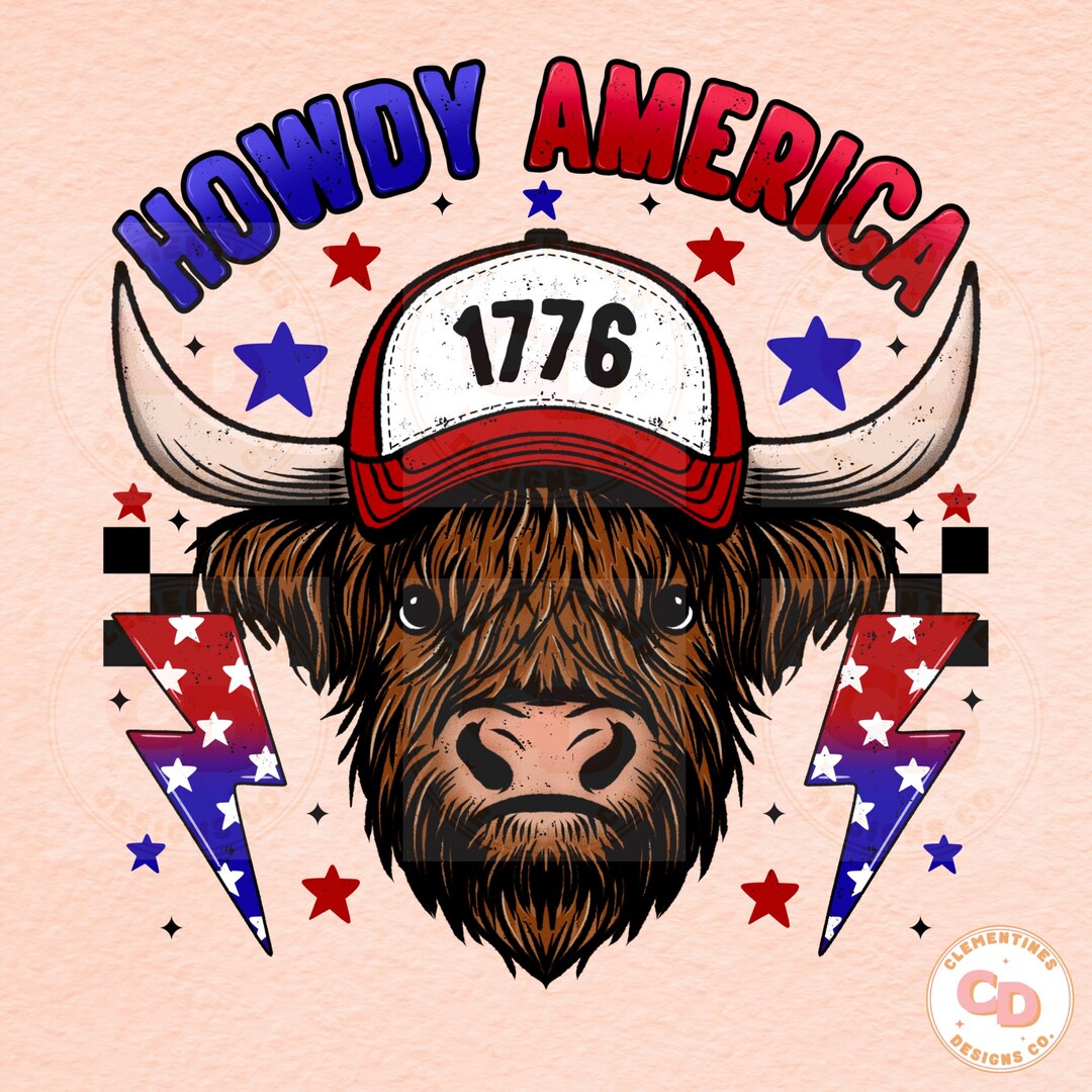 Howdy America PNG Digital Design- Western Png,western 4th July Png,july ...