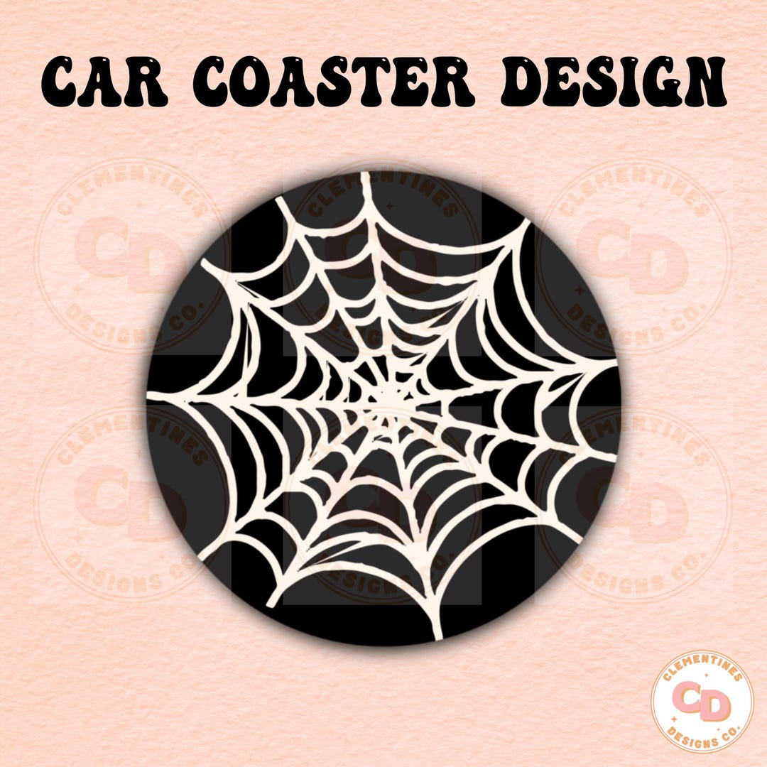 Spiderweb Car Coaster PNG - Halloween Sublimation Design - Etsy