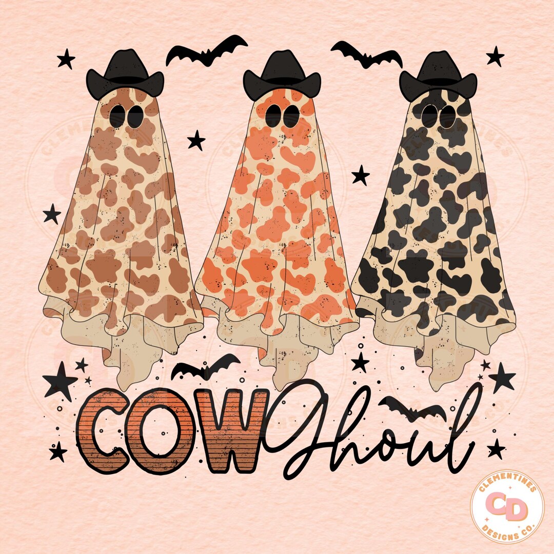 Cowghoul Western Ghost PNG: Retro Halloween Sublimation (digital ...