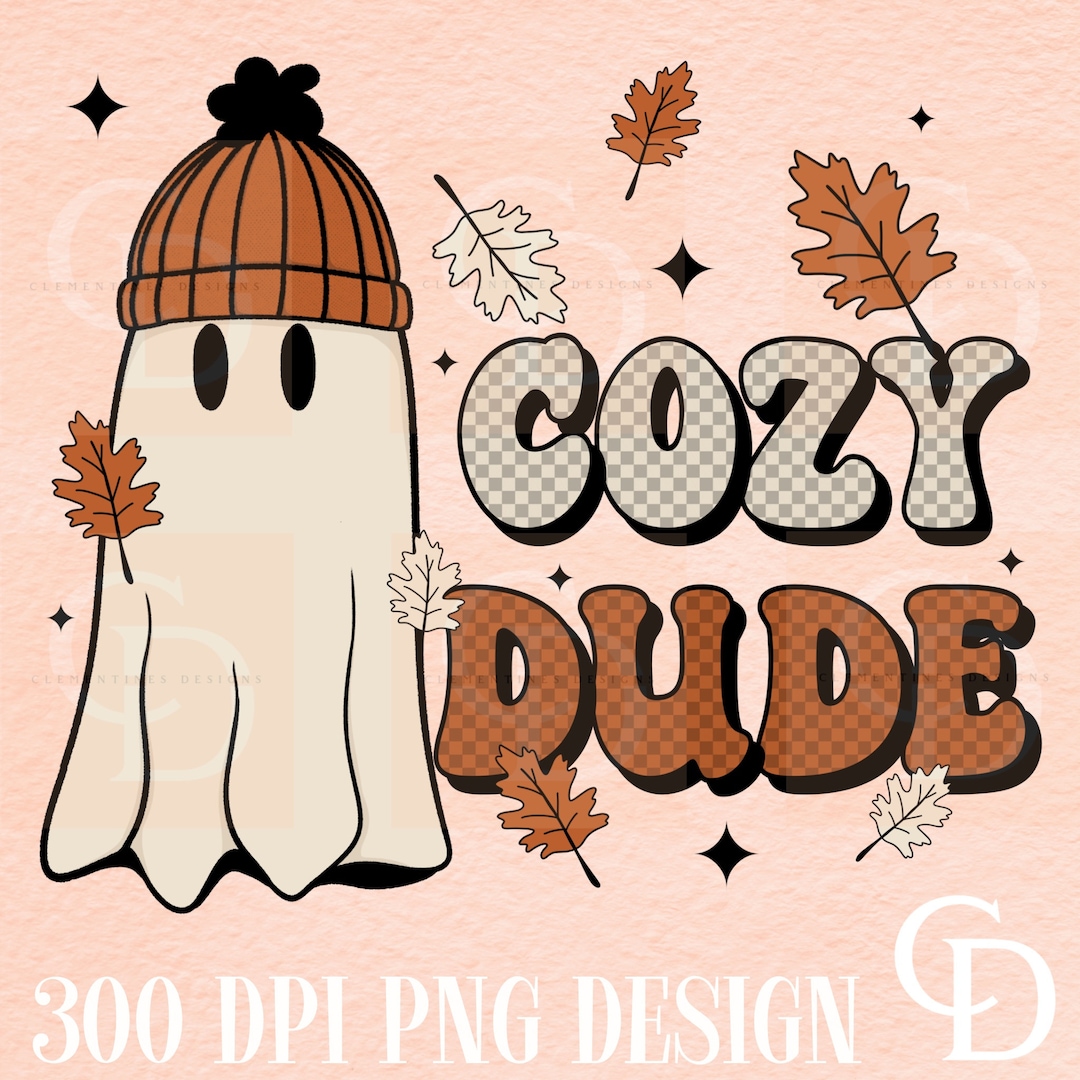 Cozy Dude Ghost PNG: Retro Fall Sublimation Design (digital Download ...