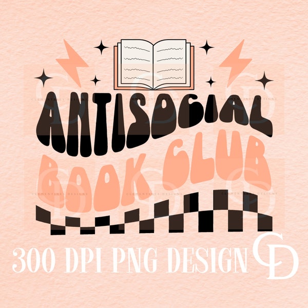 Antisocial Book Club Svg - Etsy