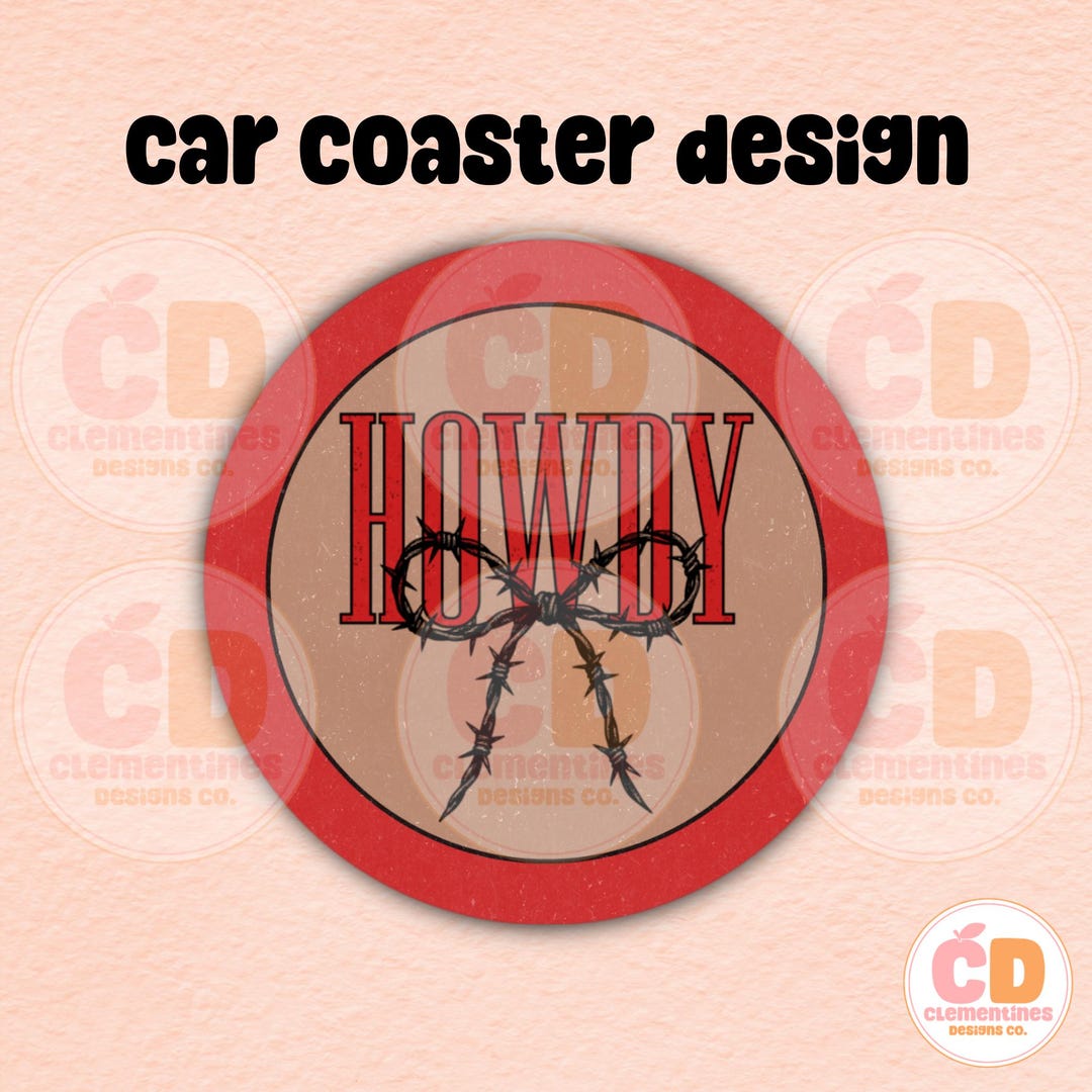 Howdy Car Coaster PNG: Western Design, Grunge Png (digital Download) - Etsy