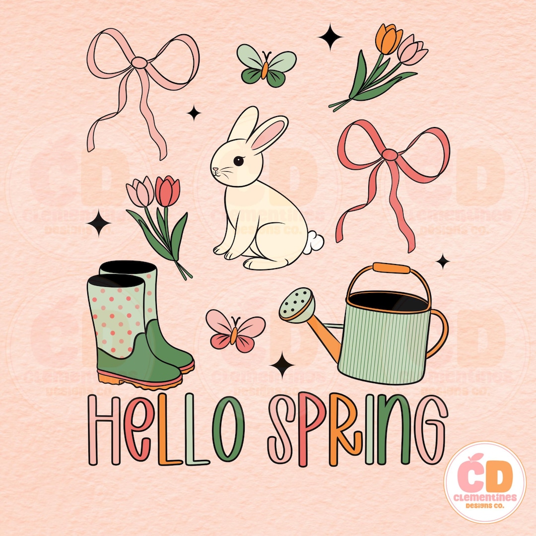 Hello Spring Png,digital Download,easter Png,spring Png,digital Design ...