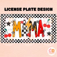 Western Mimi License Plate Sublimation Design, Turquoise Mimi License ...
