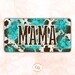 Cow Print Turquoise Mama License Plate Design (digital Download) - Etsy