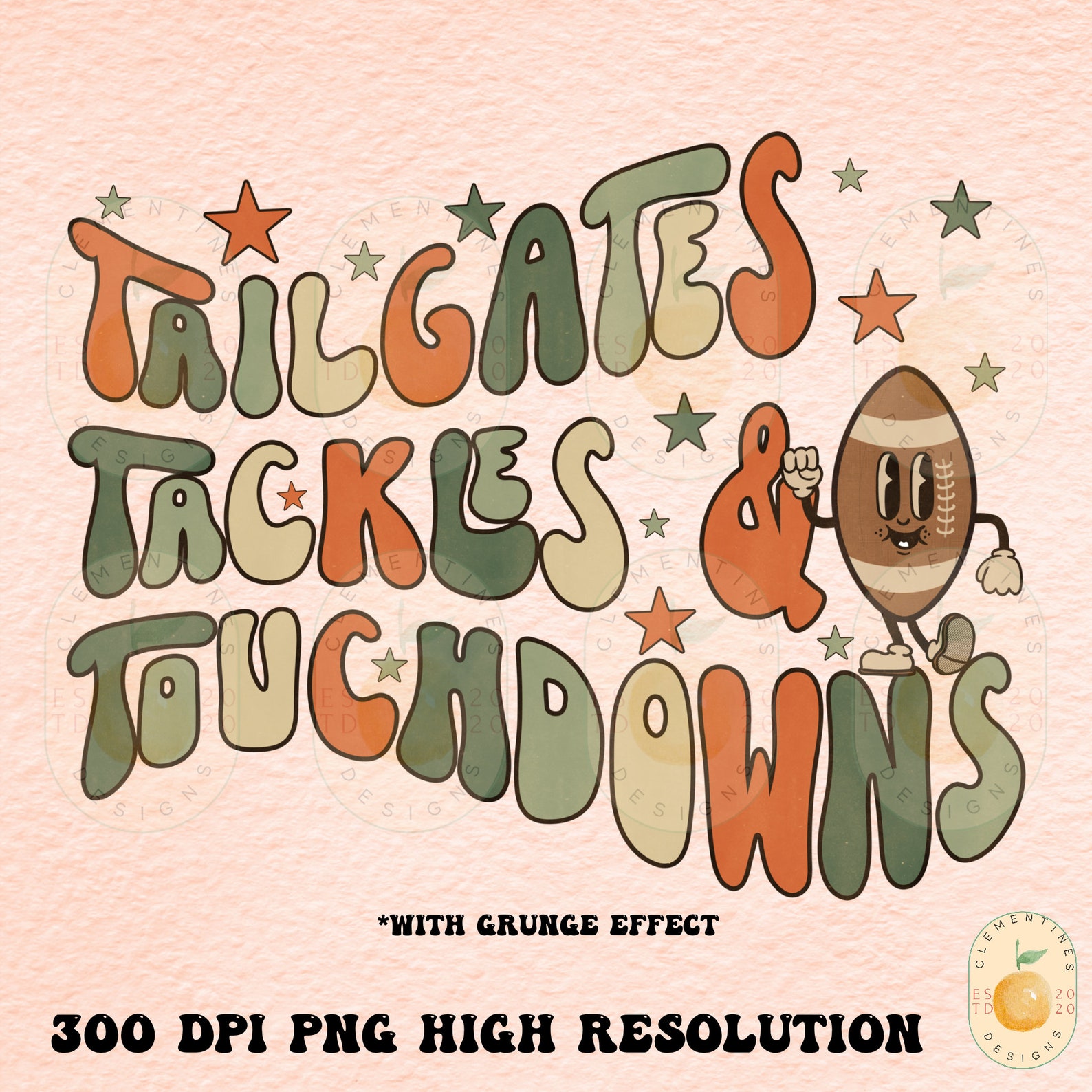 Tailgates Tackles and Touchdowns PNG Football Designretro - Etsy