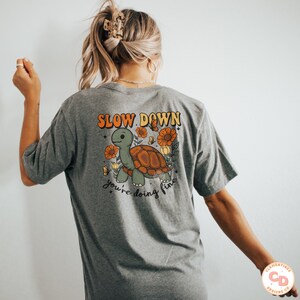 Slow Down Turtle PNG: Retro Positive Quote Design (digital Download) - Etsy