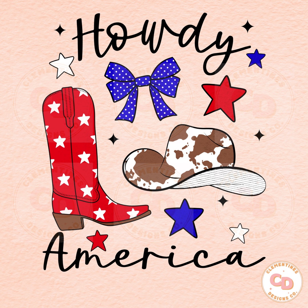 Howdy America PNG Digital Design- Western Png,western 4th July Png,july ...
