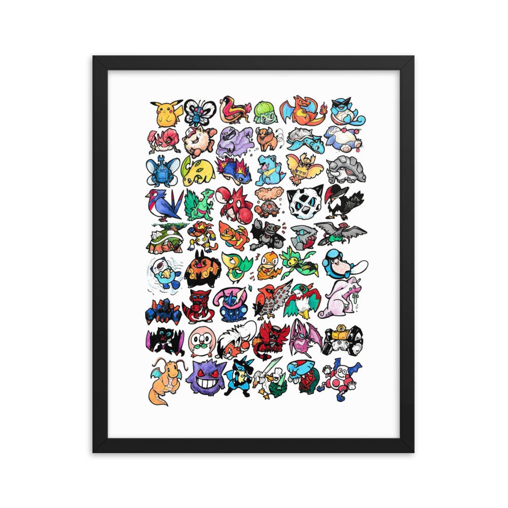 Ash's Pokemon Anime Drawing Poster Art Print - Etsy