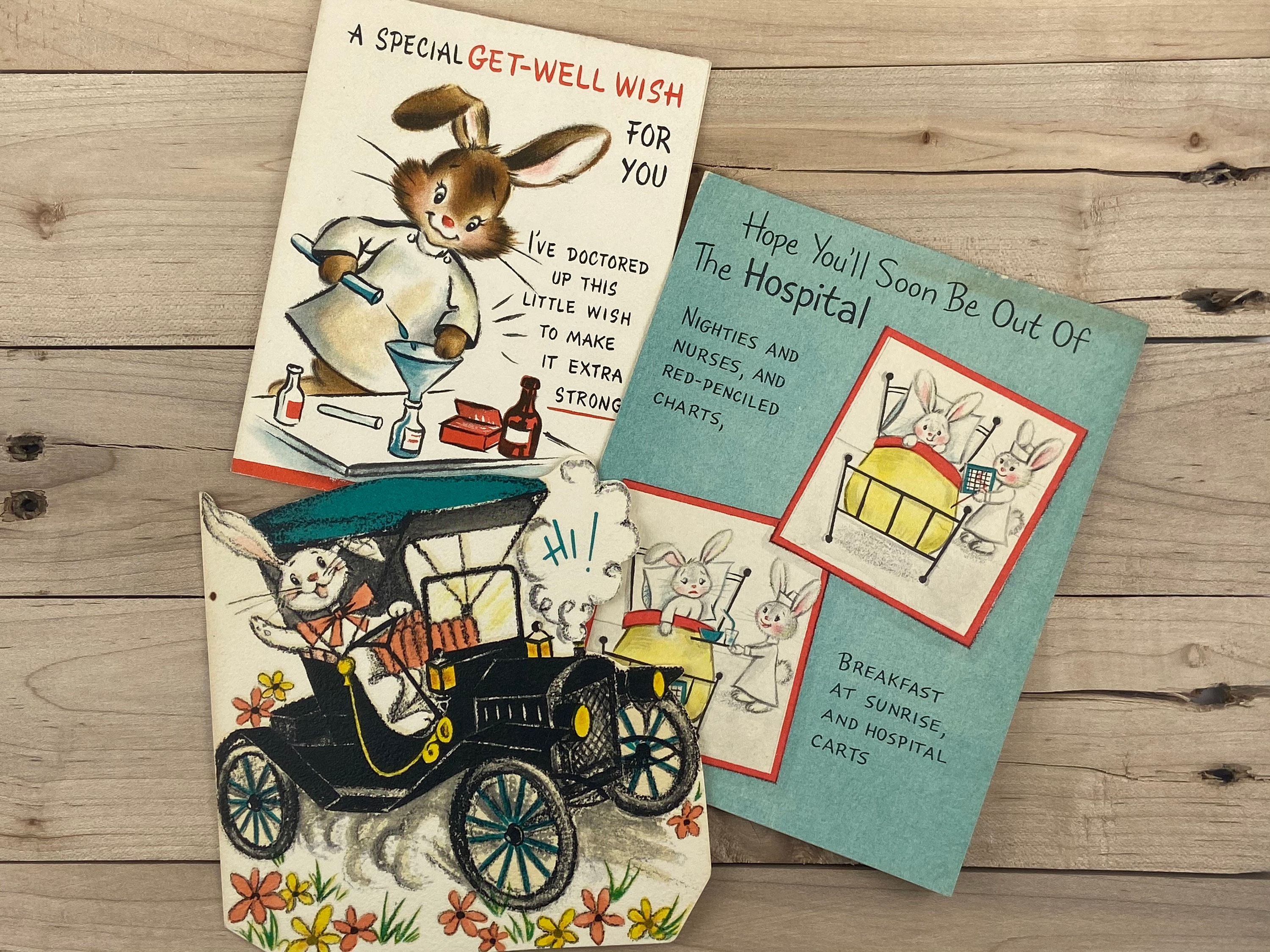 Vintage Hallmark Cards Get Well - Bunny Rabbit Greeting Cards, Easter ...