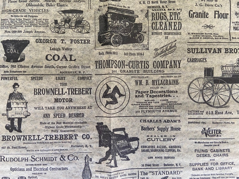 Vintage Style Newsprint Tissue Paper, 20”x30” 12 Sheets Old Time ...