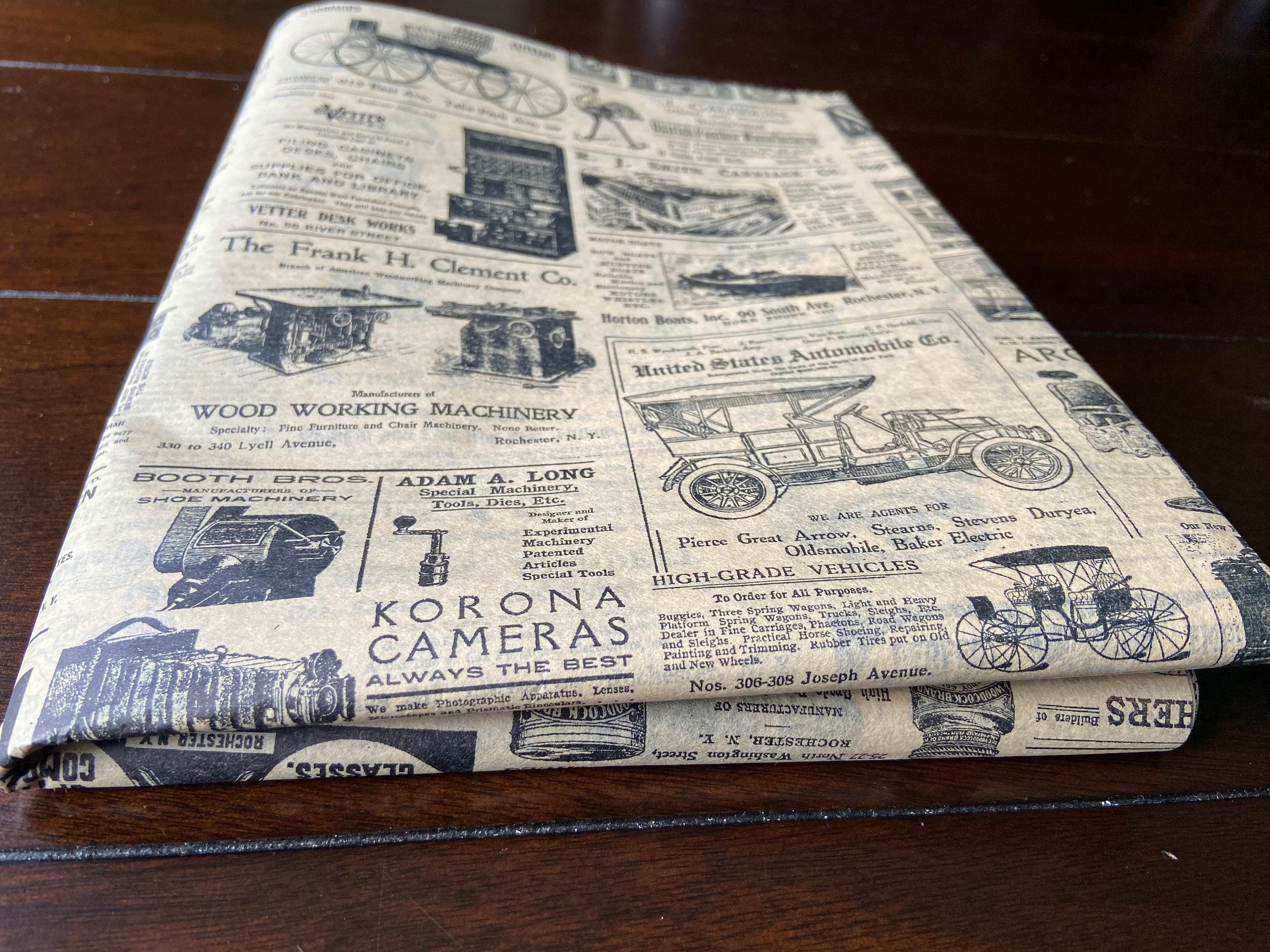 Vintage Style Newsprint Tissue Paper, 20”x30” 12 Sheets Old Time ...