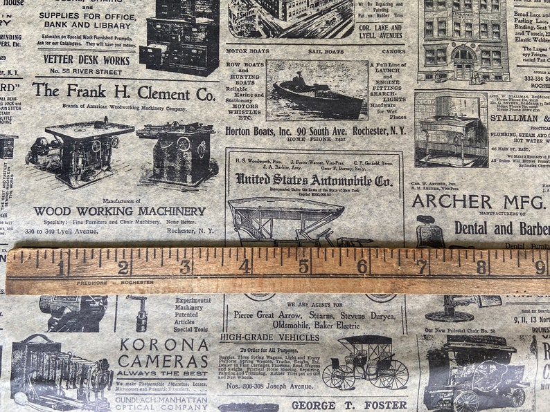 Vintage Style Newsprint Tissue Paper, 20”x30” 12 Sheets Old Time ...