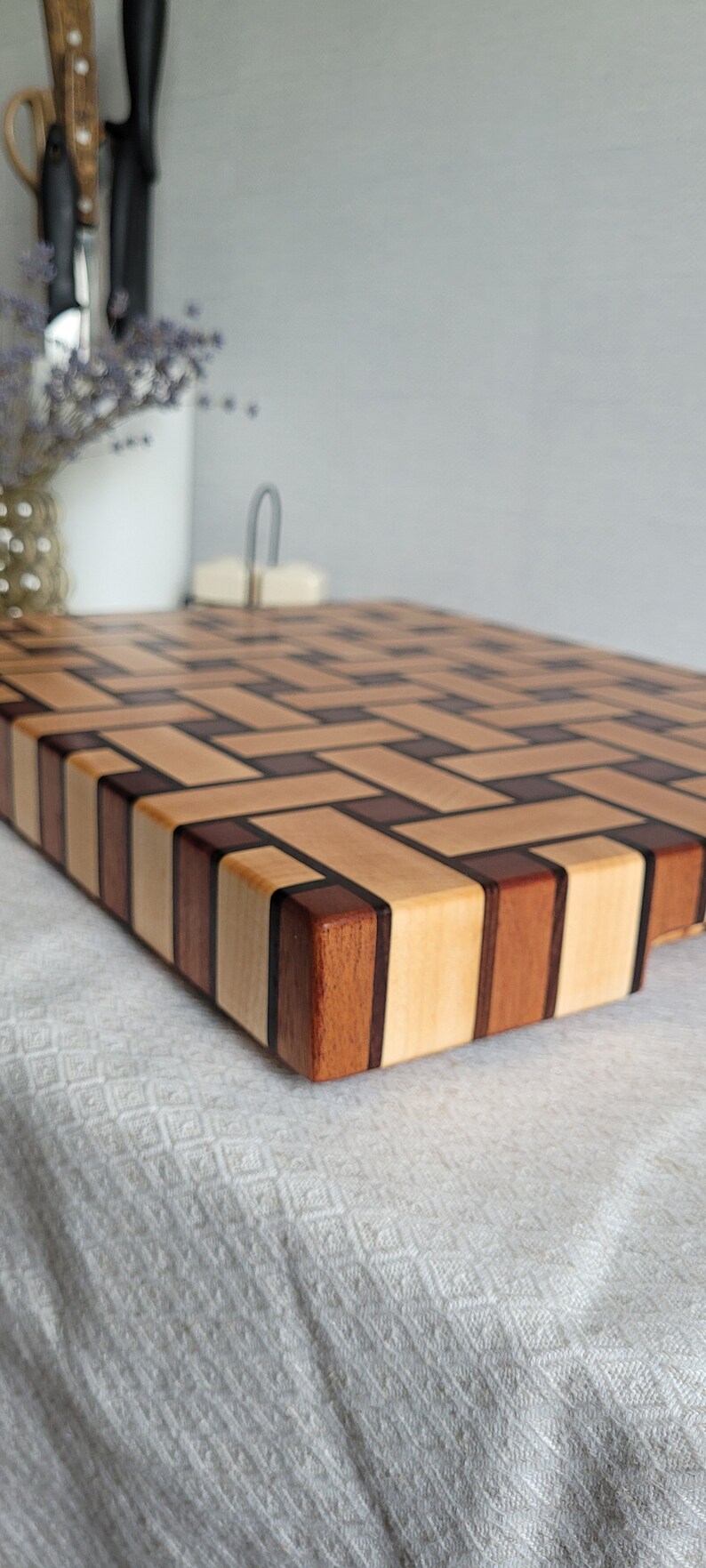 Handmade End Grain Maple & Sapele Butcher Block Cutting Board - Etsy