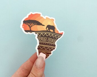 Africa Vinyl Decal 2 Africa Decals Map of Africa Sticker Africa ...