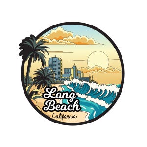 Long Beach California Sticker - Etsy
