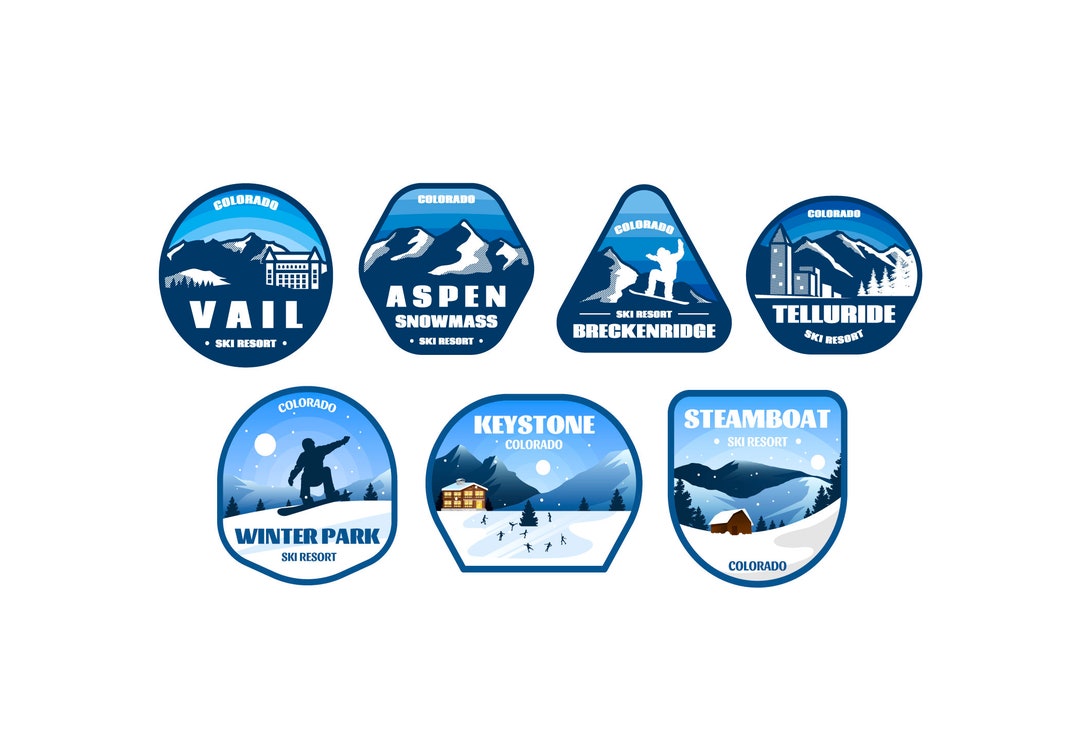 Colorado Ski Resort Sticker Pack - Etsy
