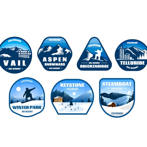 Colorado Ski Resort Stickers - Etsy