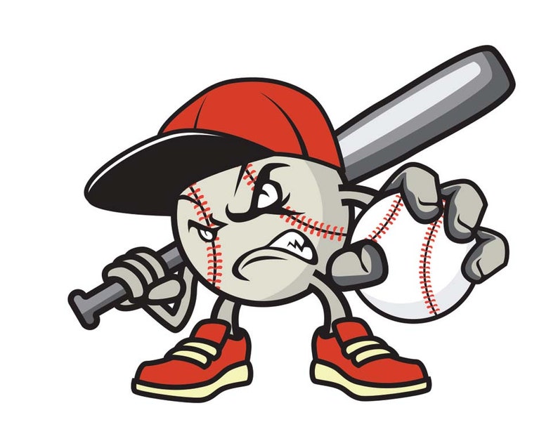 Baseball Cartoon Sticker - Etsy