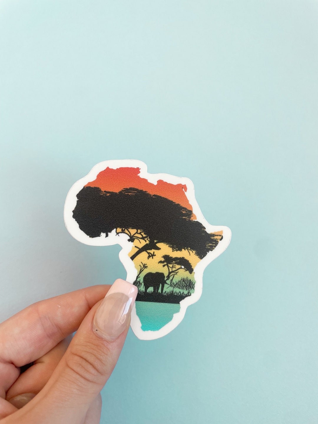 Africa Outline Safari Sticker - Etsy