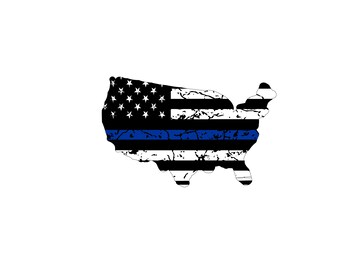 Police Blue Line Matters, American Flag Waterproof Sticker, Water ...