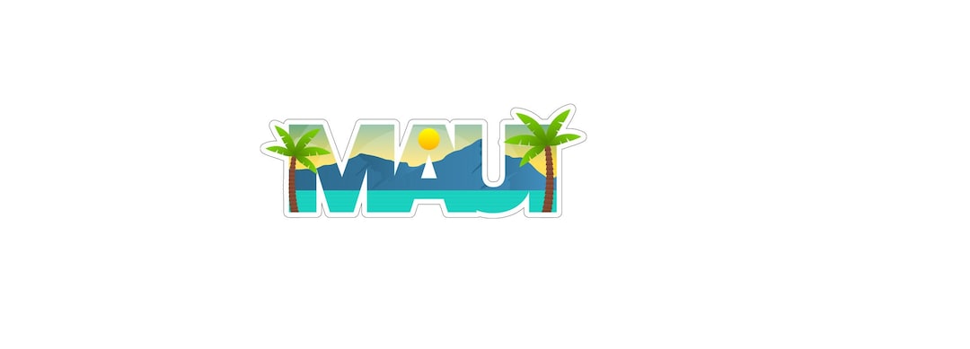 Maui Outline Sticker - Etsy
