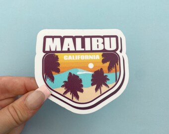 Vintage 1950's Style Malibu CA California Fishing Retro Travel Decal ...