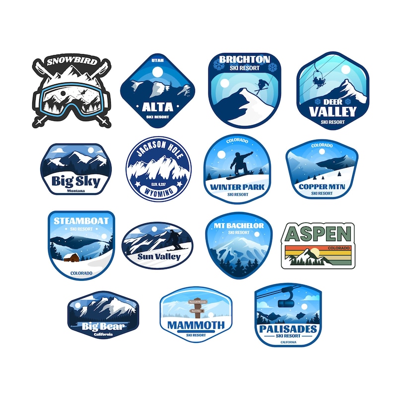 Ski Stickers - Etsy