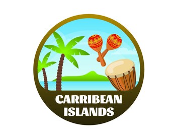 Caribbean Islands Stickers - Etsy