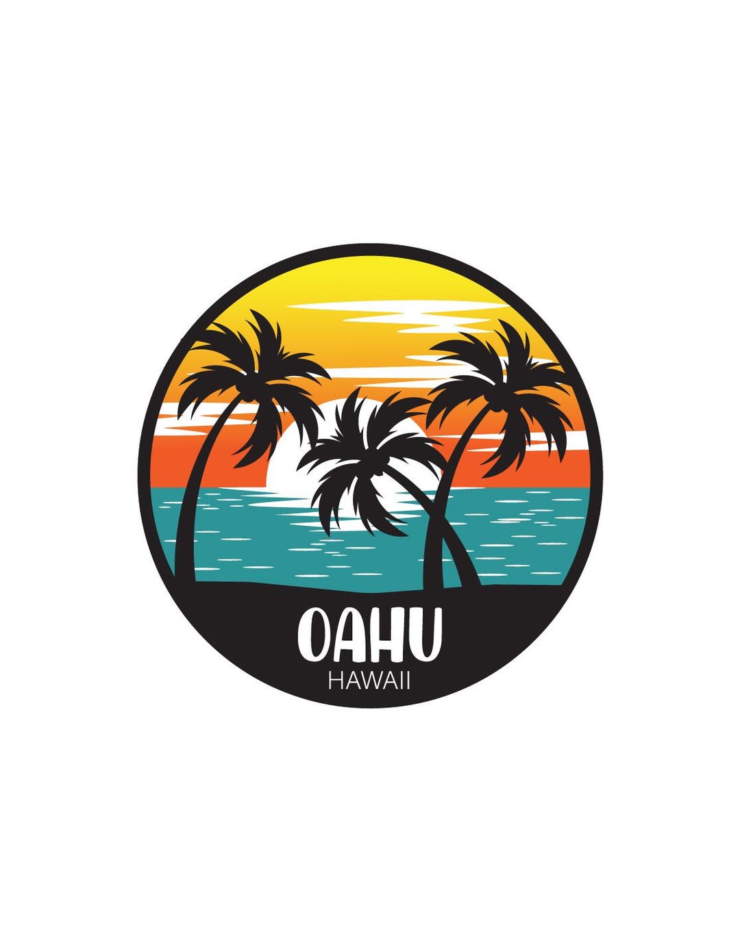 Oahu Hawaii Sticker - Etsy