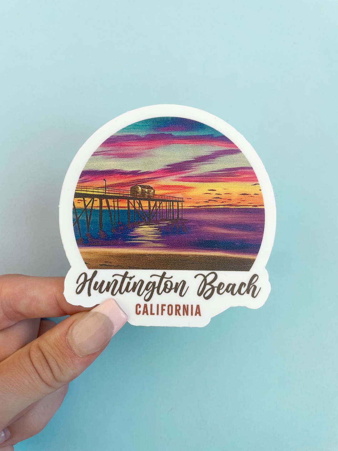 Huntington Beach Sticker - Etsy