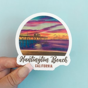Huntington Beach Sticker - Etsy