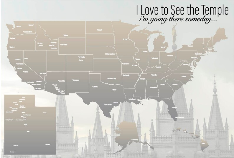 LDS Temple Map | Etsy