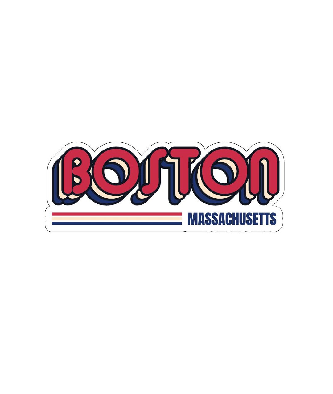 Boston Wording Vinyl Sticker - Etsy