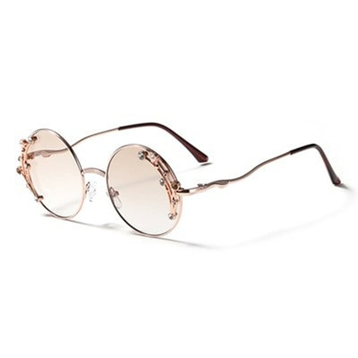 Chic Runde Frauen Sonnenbrille Frauen Luxus Kristall Perle Etsy