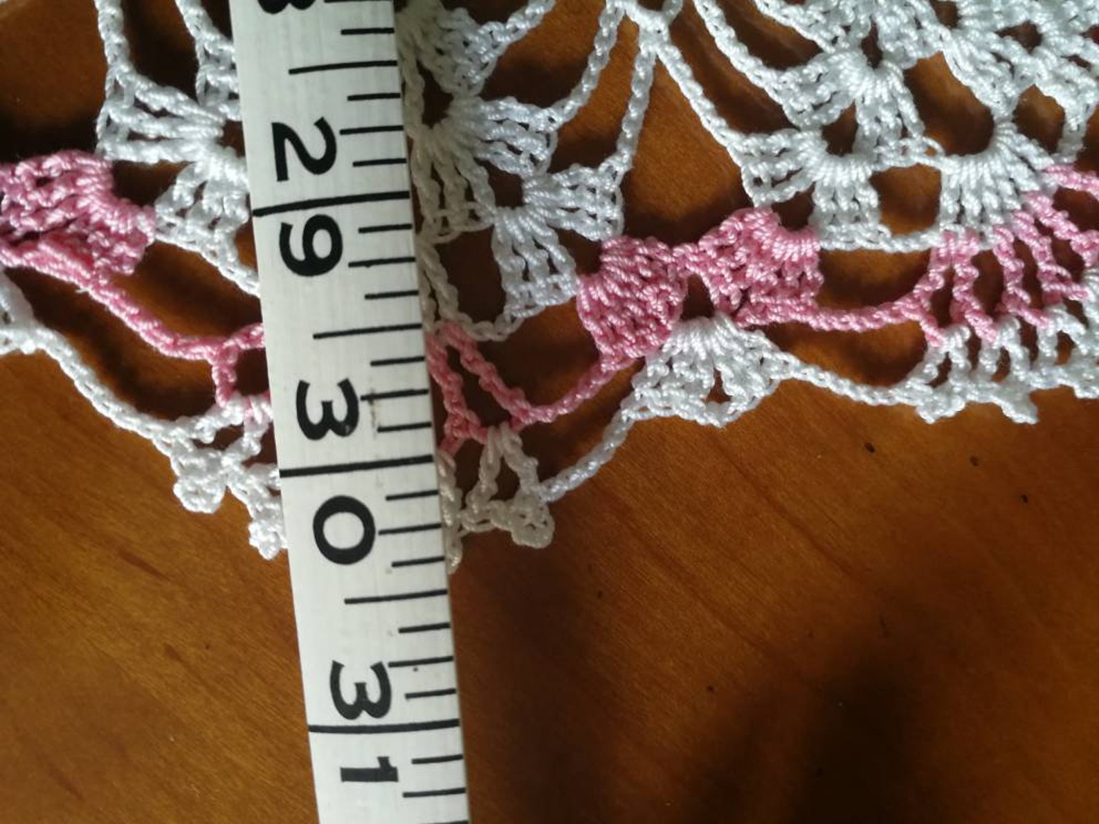 Pink and White Pineapple Handmade Large Oblong Doily/runner 30.5x14 ...