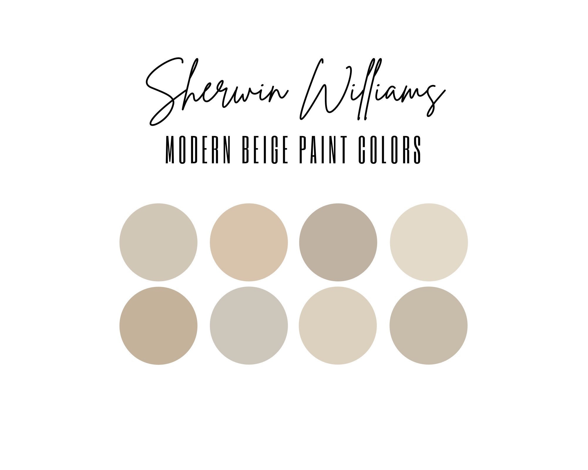 Modern Beige Tan Paint Color Palette, Sherwin Williams, Interior Paint ...