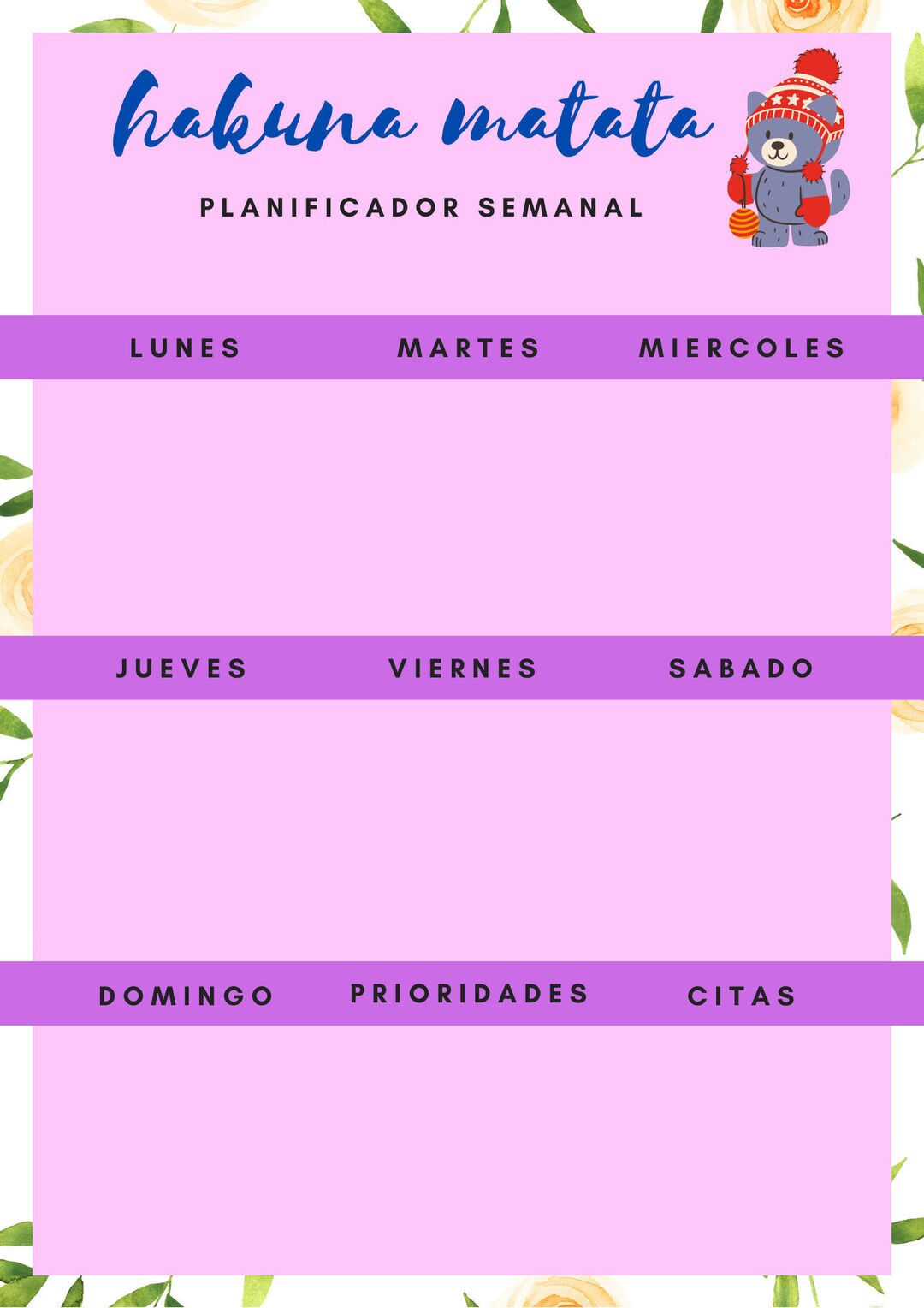 Weekly Planner in Spanish - Etsy